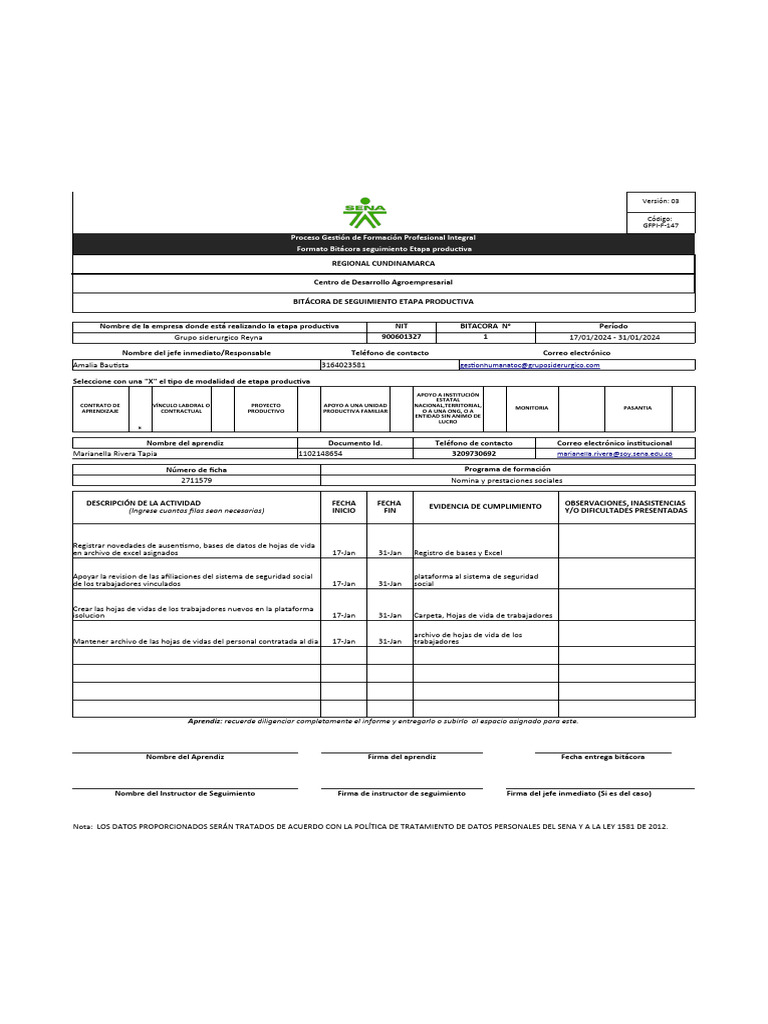 Bitacora #1 Marianella Rivera | PDF | Archivo de computadora | Business