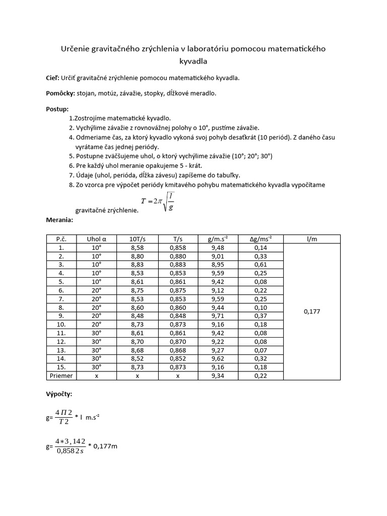 LP - Meranie Tiaå Ovã©ho Zrã Chlenia V Laboratã Riu | PDF