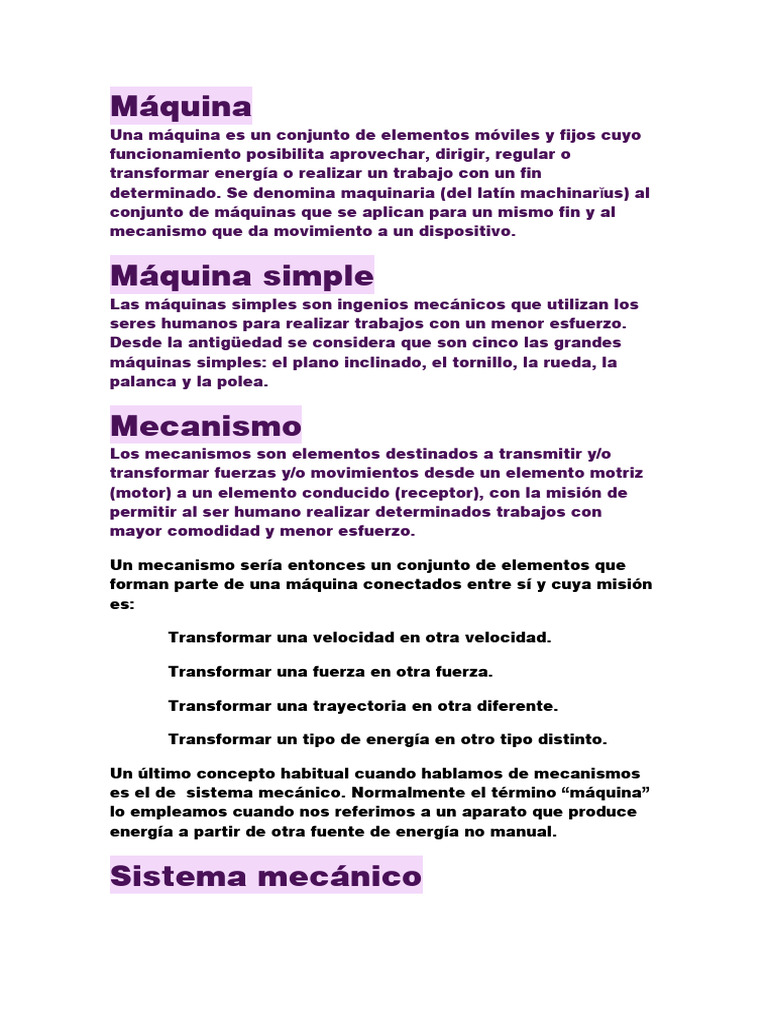 Mecanismos Teoria | PDF