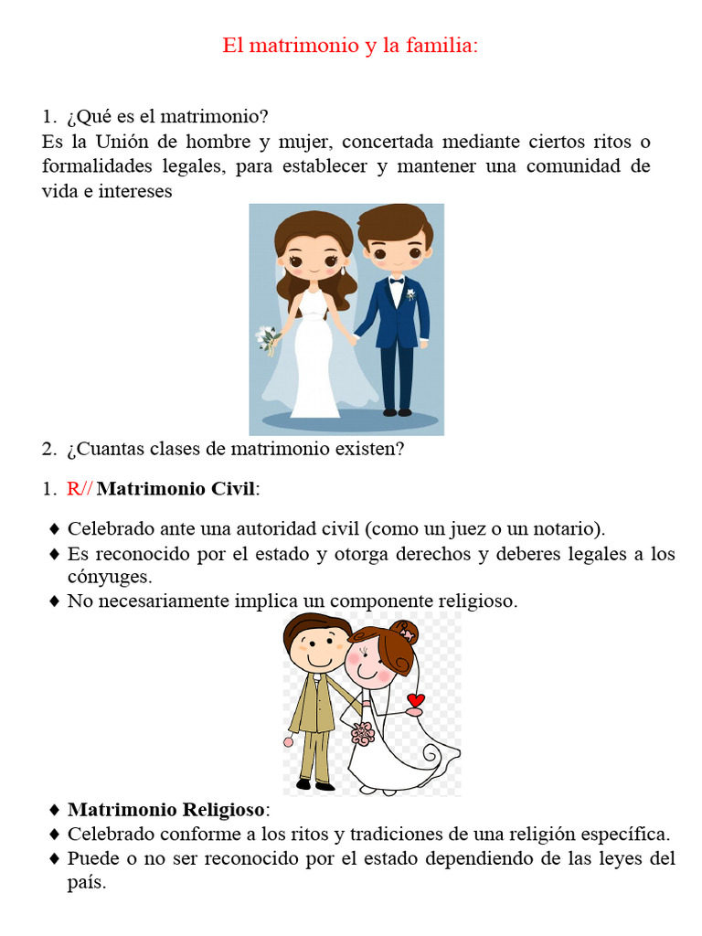 El Matrimonio y La Familia | PDF | Matrimonio | El matrimonio del mismo ...