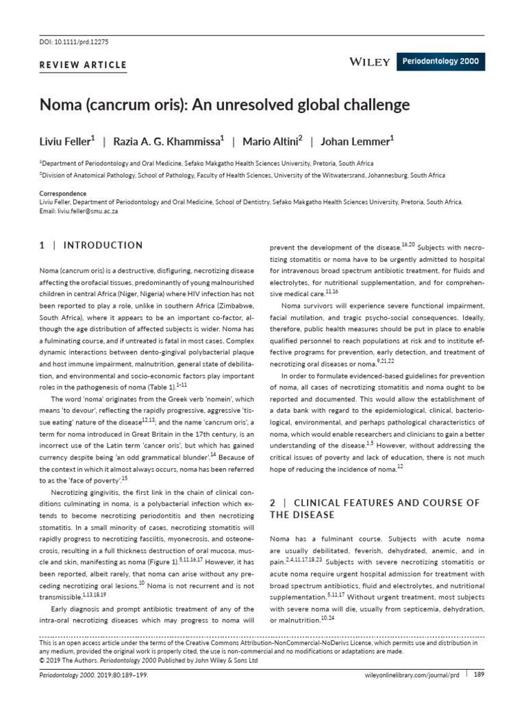 Feller2019 Nona | PDF | Necrosis | Periodontology