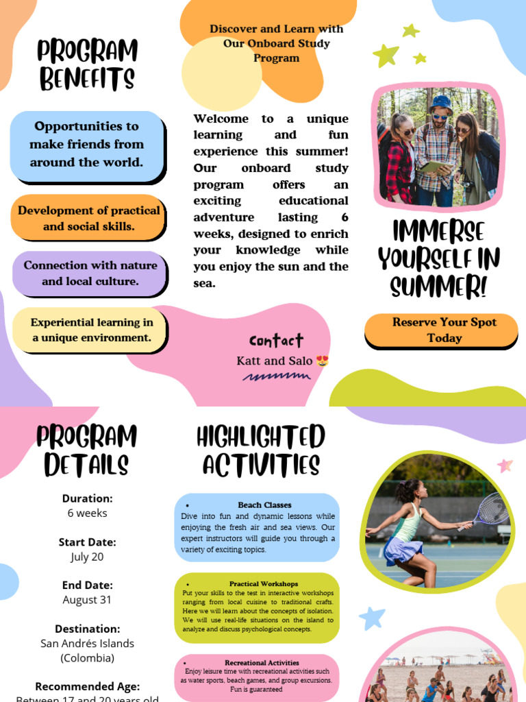 Folleto Ingles | PDF | Learning | Recreation