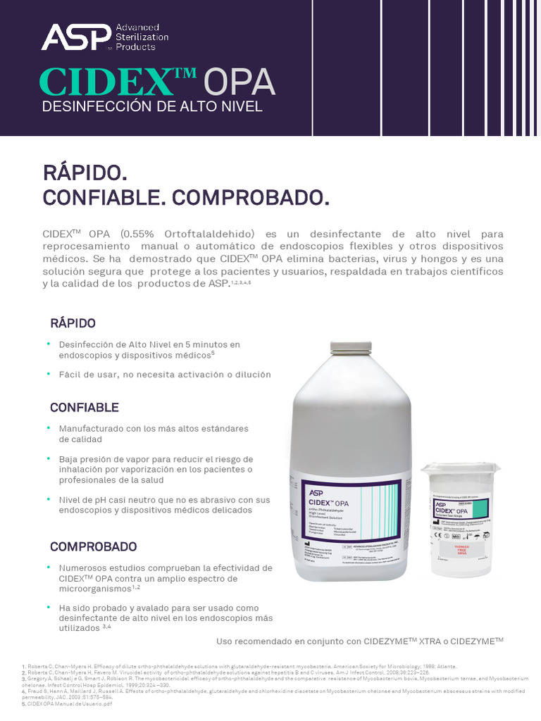 000131-210818 Brochure CIDEX OPA | PDF | Microbiología | Especialidades Medicas