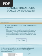 Total Hydrostatic Force On Surfaces | PDF | Science & Mathematics