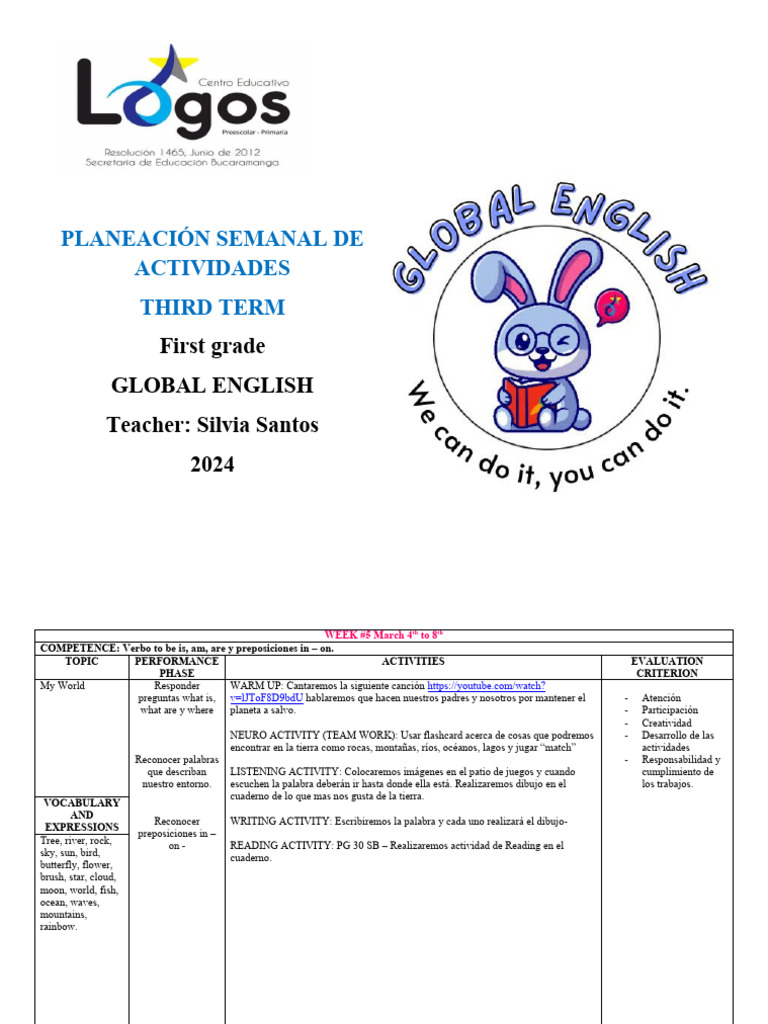 planeacion primer grado semana 5 y 6 | PDF planeacion primer grado semana 5 y 6 | PDF