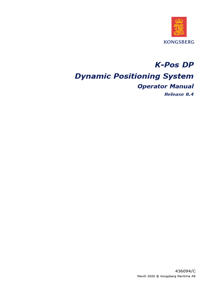 K-Pos DP Operator Manual (Release 8.4.1) | PDF | Kalman Filter