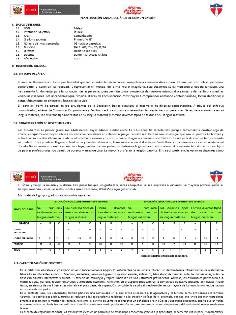 Planificación Anual 5to-Sec | PDF | Aprendizaje | Evaluación