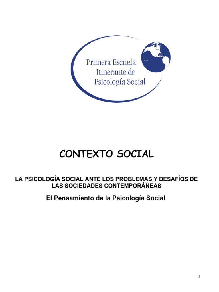 Contexto Social | PDF | Conocimiento | Sicología