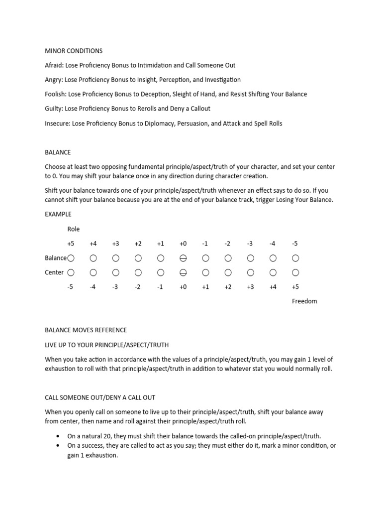 Avatar Legends Balance For 5e | PDF | Truth