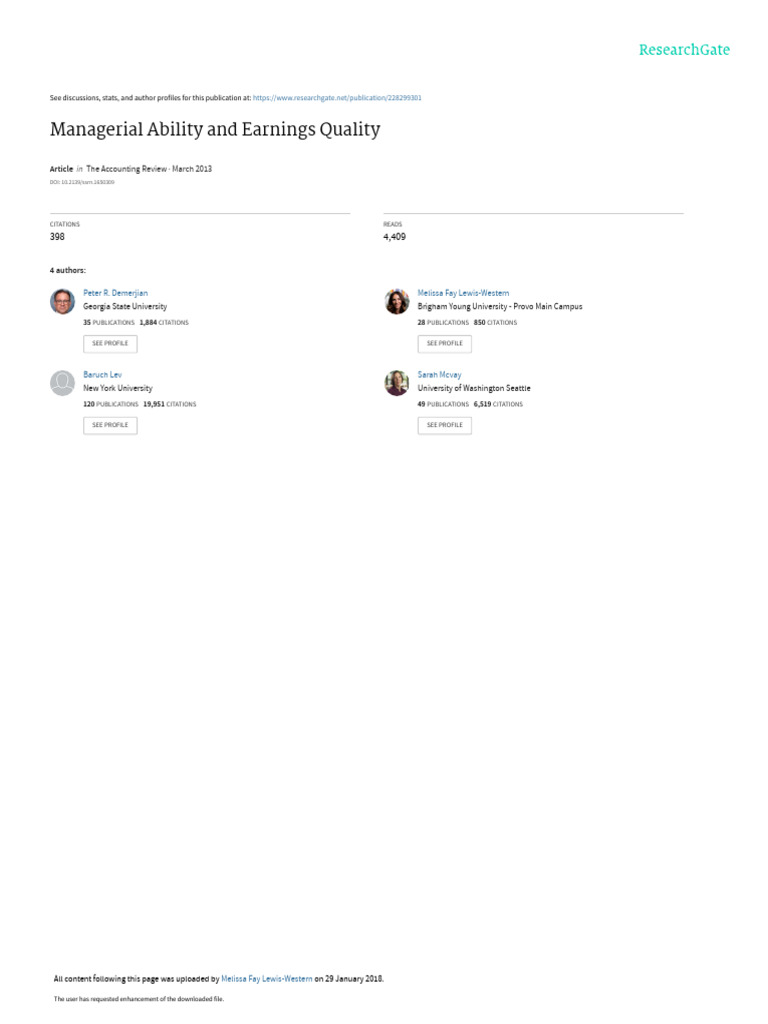 Demerjian 2013 | PDF | Incentive | Stocks