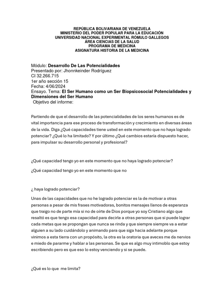 Informe Jhon | PDF | Desarrollo personal