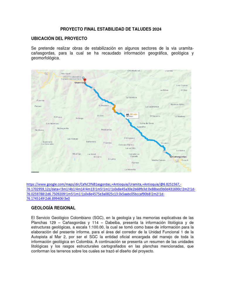 Trabajo Final Estabilidad 2024 | PDF | Roca clástica | Valle
