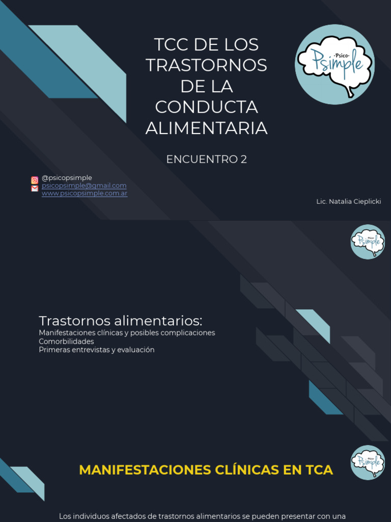 Encuentro 2 - TCC de Los TCA | PDF | Desorden alimenticio | Anorexia nerviosa