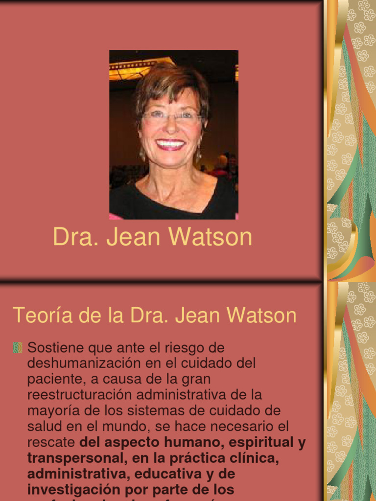 Teoría del Cuidado Humano de Watson | PDF | Enfermería | Educación en ...