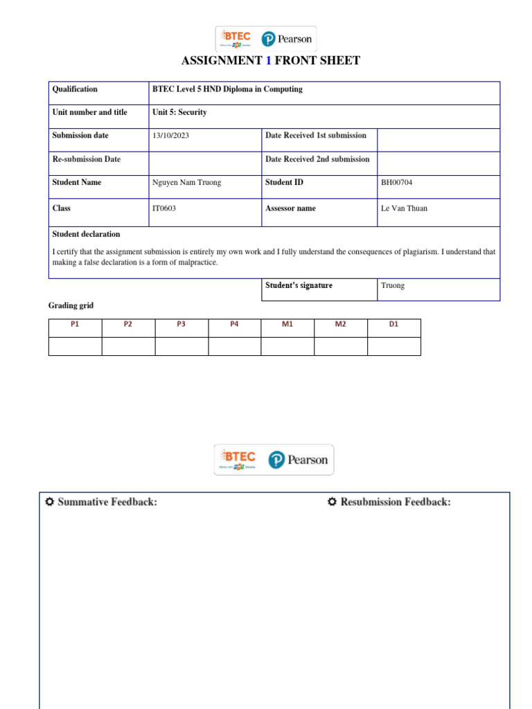 NguyenNamTruong BH00704 Security ASM1 1st | PDF | Malware | Firewall (Computing)