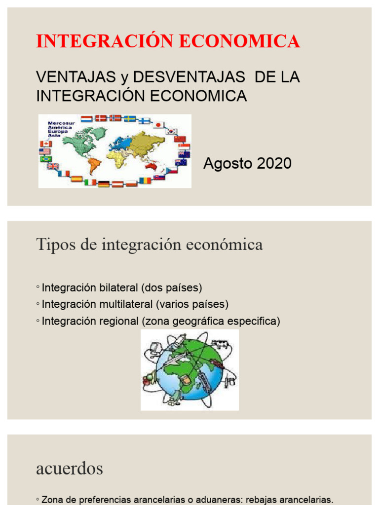 Ventajas y Desventajas de La Integracion Economica | PDF
