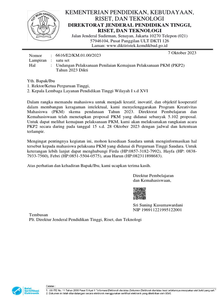 PKM 2023 PKP2 Publish TTD Dan Lampiran 1 | PDF