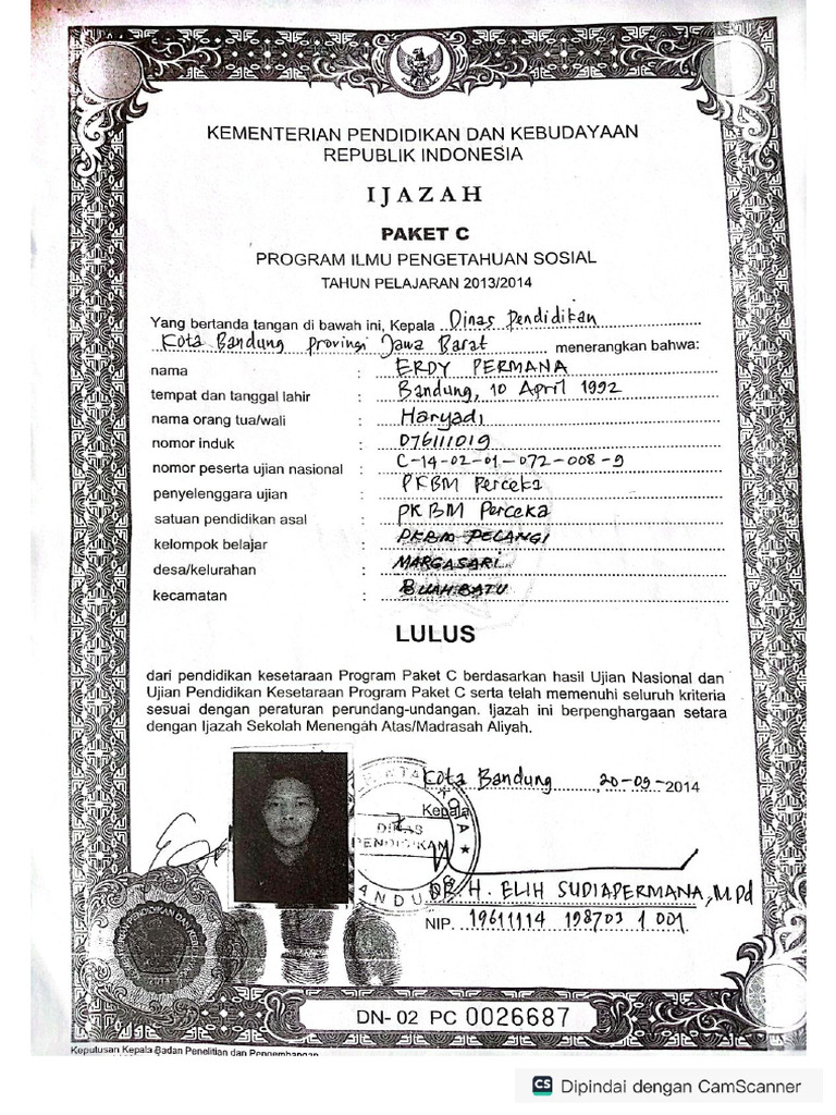 Ijazah Erdy Paket C | PDF