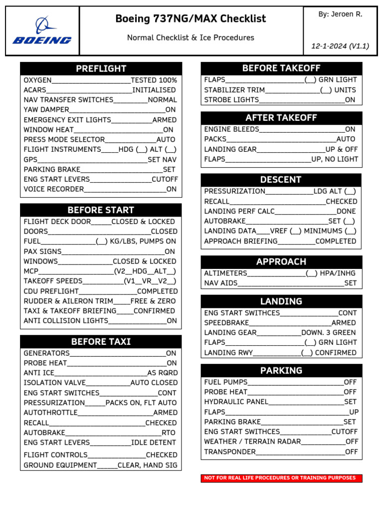 Boeing 737ng-Max Normal Checklist | Download Free PDF | Transport ... Boeing 737ng-Max Normal Checklist | Download Free PDF | Transport ...