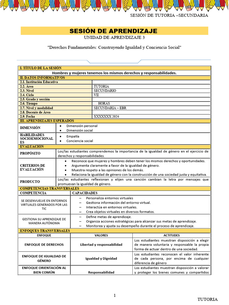 3° y 4° SES ACT 3 U3 - TUTORIA 2024 | PDF | Aprendizaje | Maestros