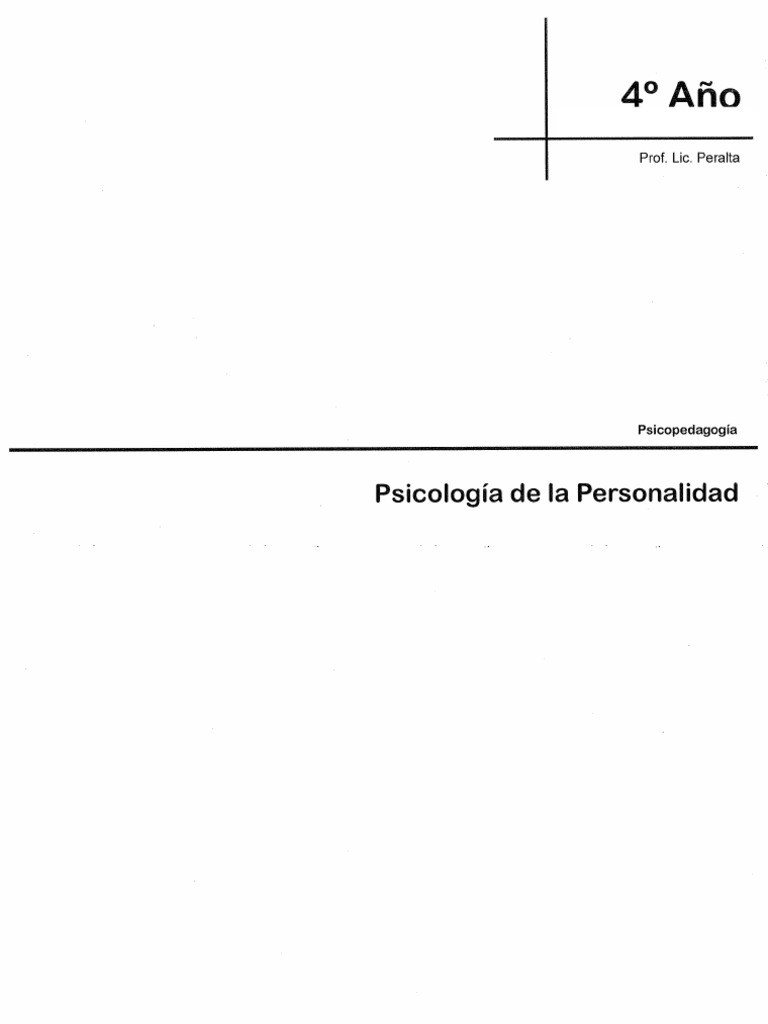 Psicolog. de La Personalidad | PDF