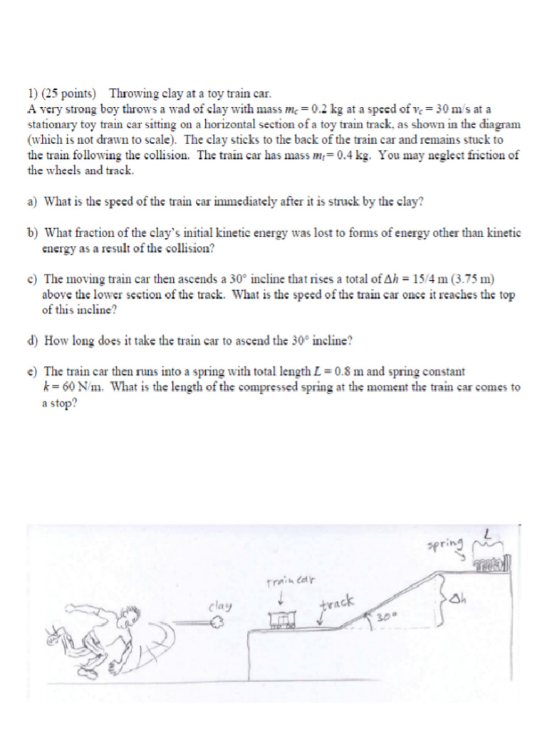 Linear Momentum and Energy Worksheet | PDF