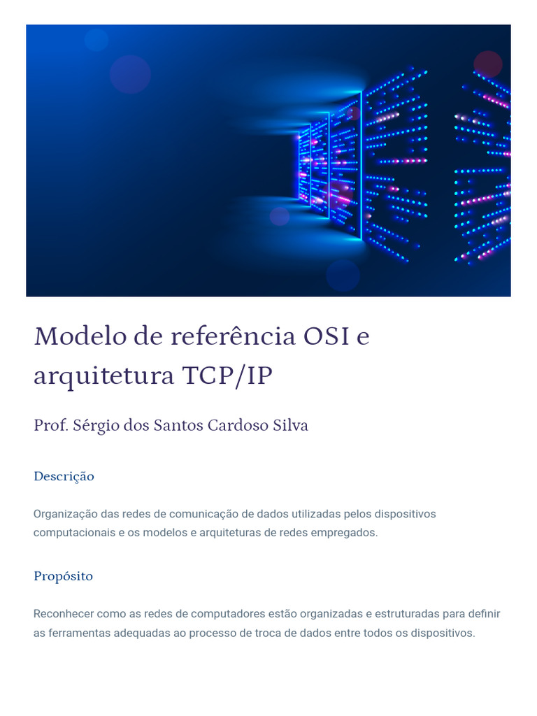 Tema 2 - Modelo de Referência OSI e Arquitetura TCP - IP | PDF | Modelo OSI | Rede de computadores