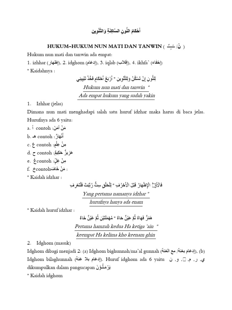 TAJWID RINGKAS - Ref1 | PDF