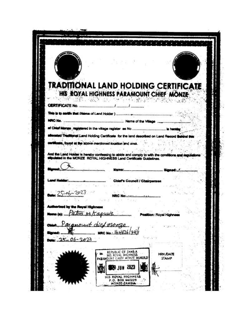 Land Certificate | PDF