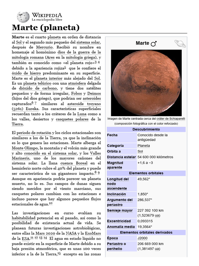 Marte (planeta) | Descargar gratis PDF | Marte | Atmósfera