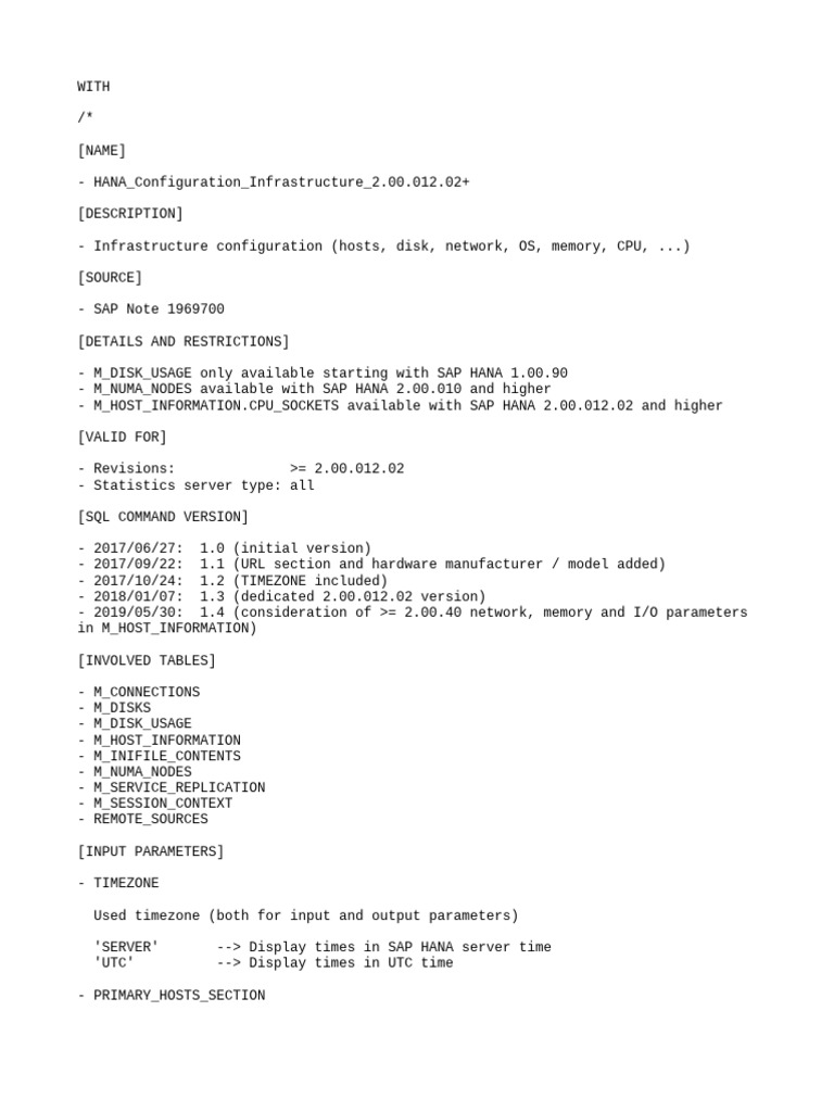 HANA Configuration Infrastructure 2.00.012.02+ | PDF | Computer Engineering | Computer Architecture
