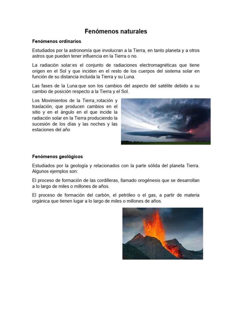 Fenómenos Naturales | PDF | Tierra | Agua