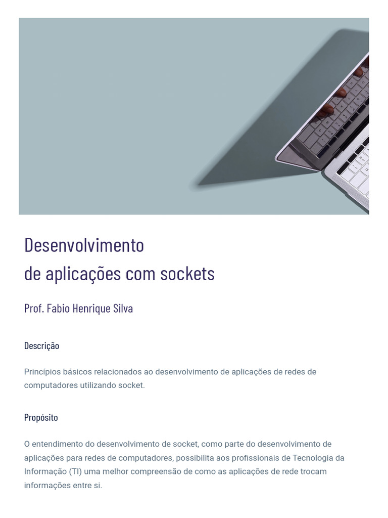 Tema 4 - Desenvolvimento de Aplicações Com Sockets | PDF | Porta (rede ...