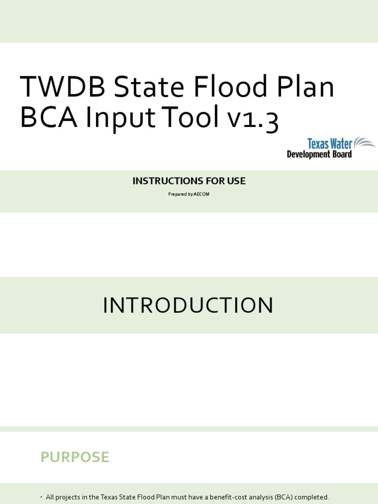 BCA Model Instructions | PDF | Microsoft Excel | Flood