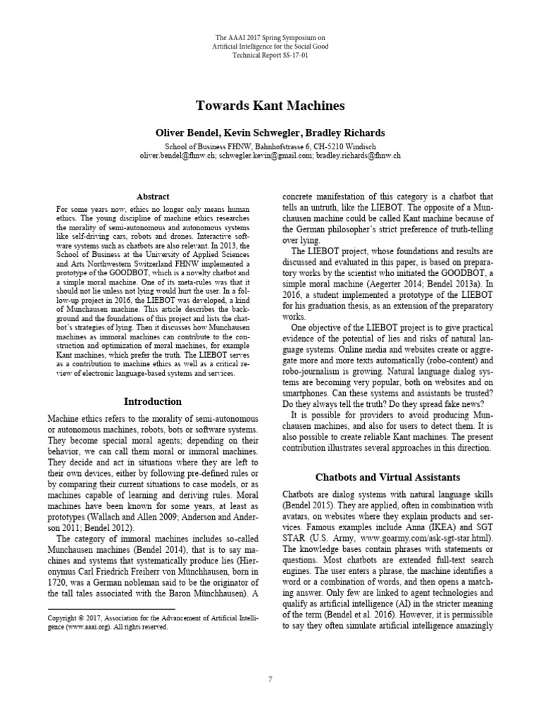 Kant Machines Published Version | PDF