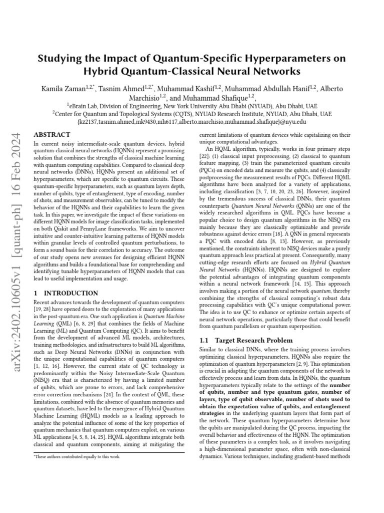 Studying The Impact of Quantum-Specific Hyperparameters On Hybrid ... Studying The Impact of Quantum-Specific Hyperparameters On Hybrid ...