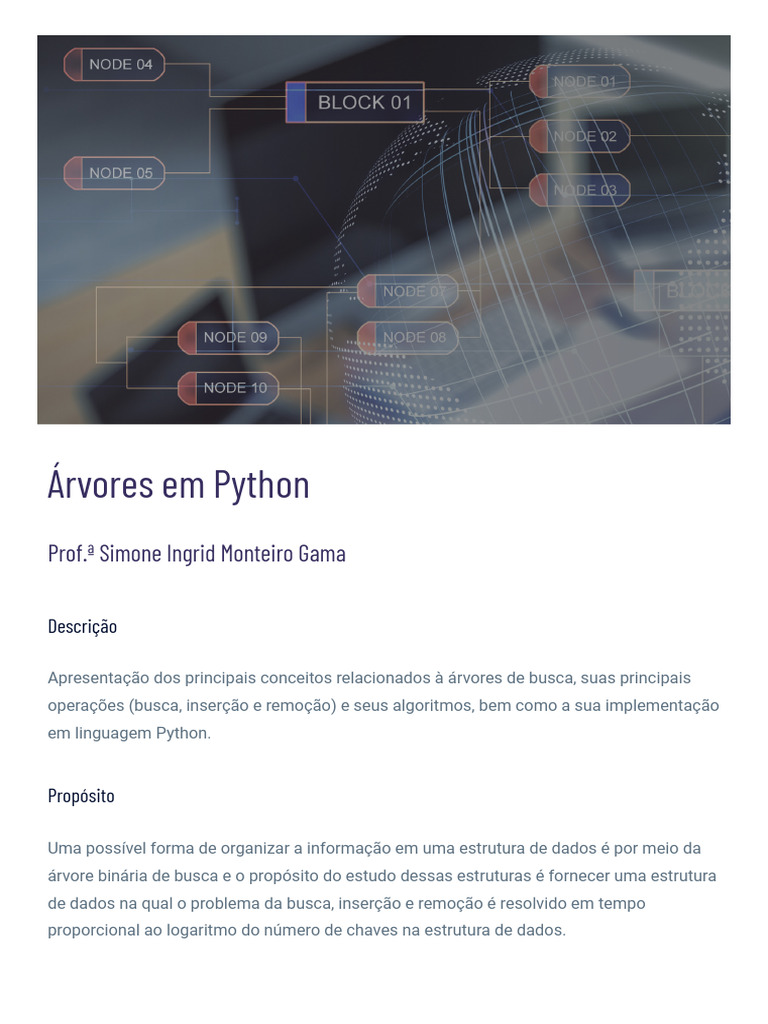 Tema 3 - Árvores em Python | PDF | Estrutura de dados | Matemática