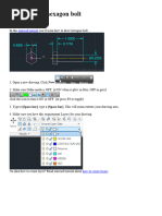 Nut and Bolt Design in AutoCAD 2D | PDF
