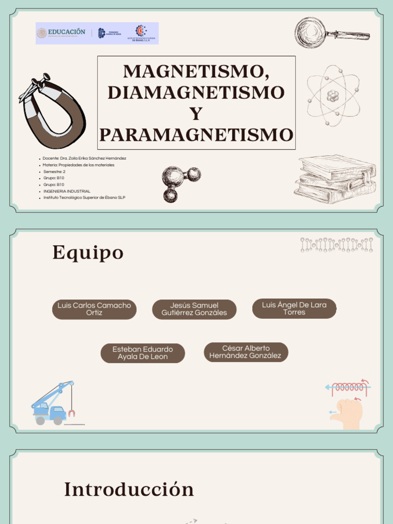 Magnetismo, Diamagnetismo Y Paramagnetismo | PDF | Magnetismo | Imán