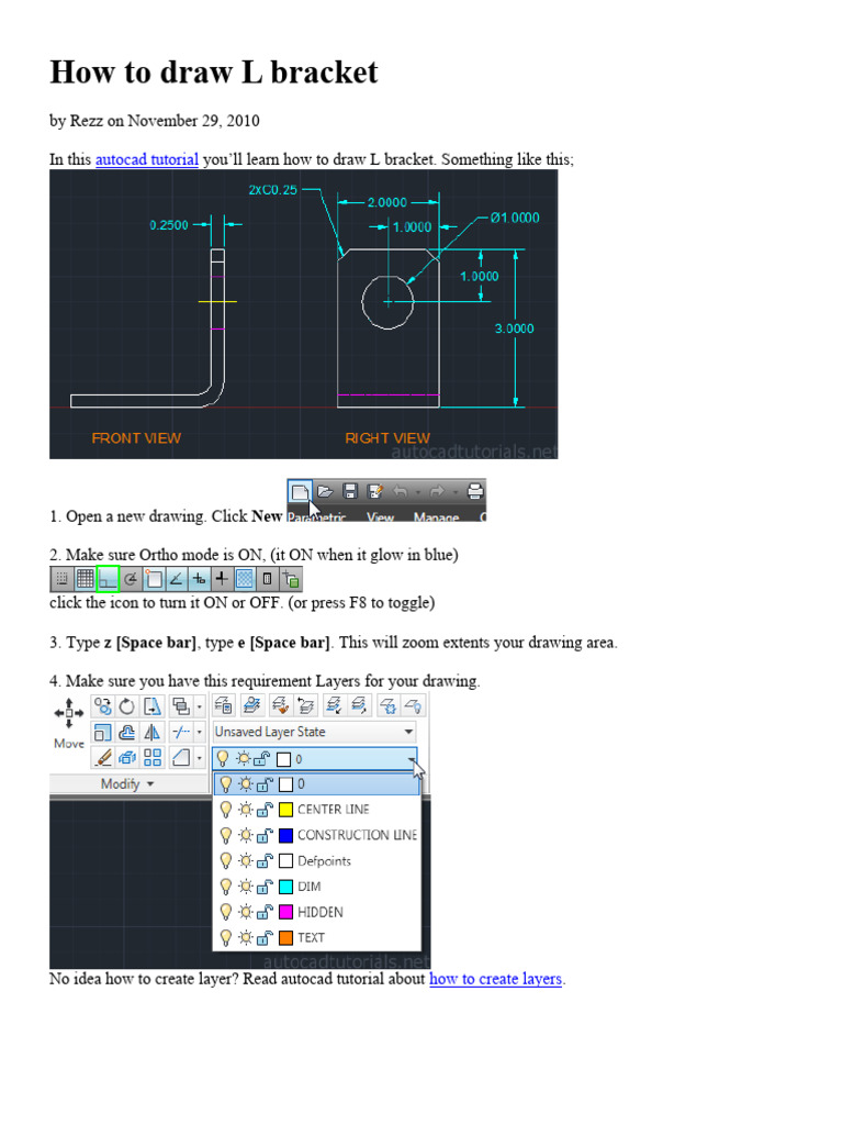 How To Draw L Bracket | PDF | Geometry