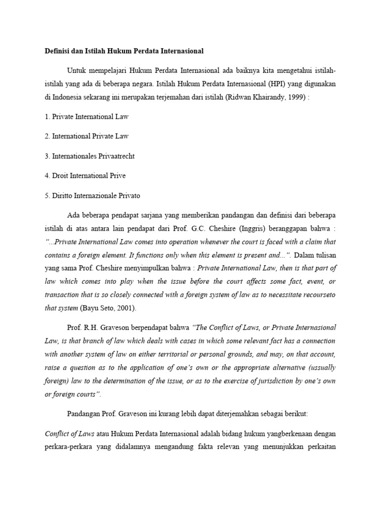 Pengertian Hk. Perdata Internasional | PDF | Hukum