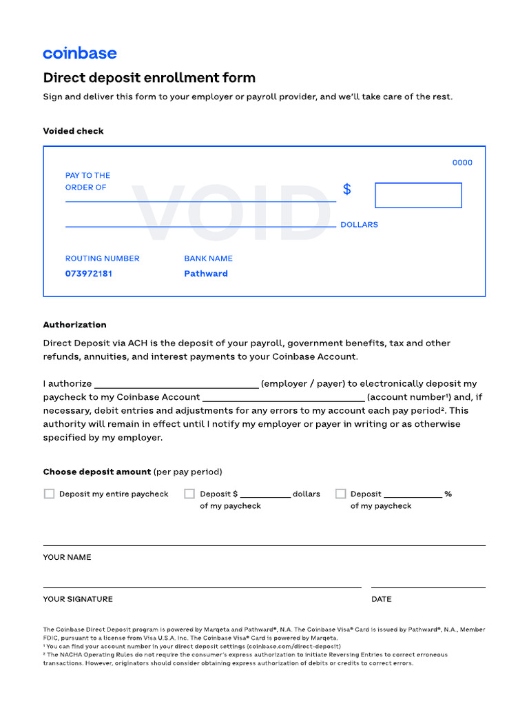 Direct Deposit Account Form Template | PDF | Finance & Money Management