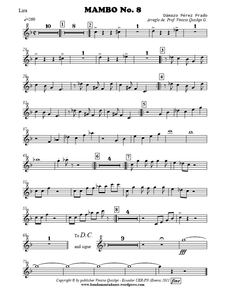 Mambo No. 8 D. Pérez Prado - Banda Sinfónica | PDF | Musica cubana