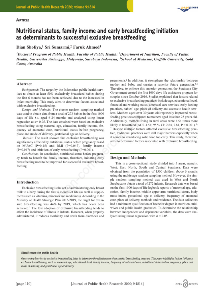 Nutritional Status, Family Inc | PDF | Breastfeeding | Childbirth