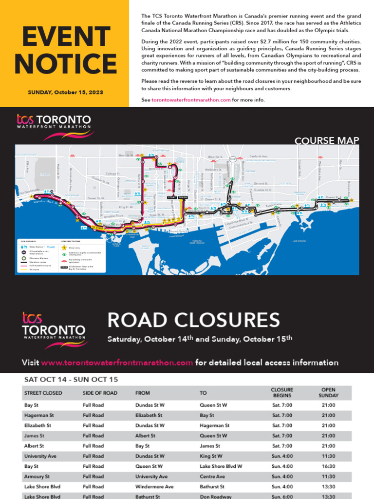 Marathon Road Closures | Download Free PDF | Toronto