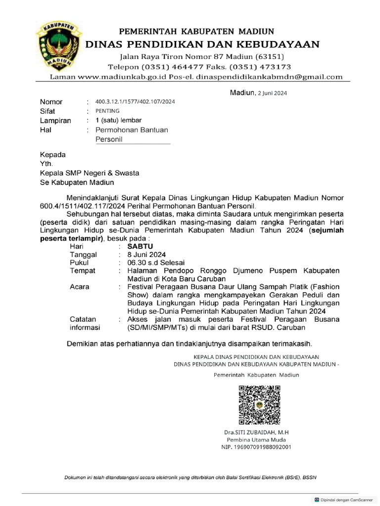 Surat Permohonan Personil | PDF