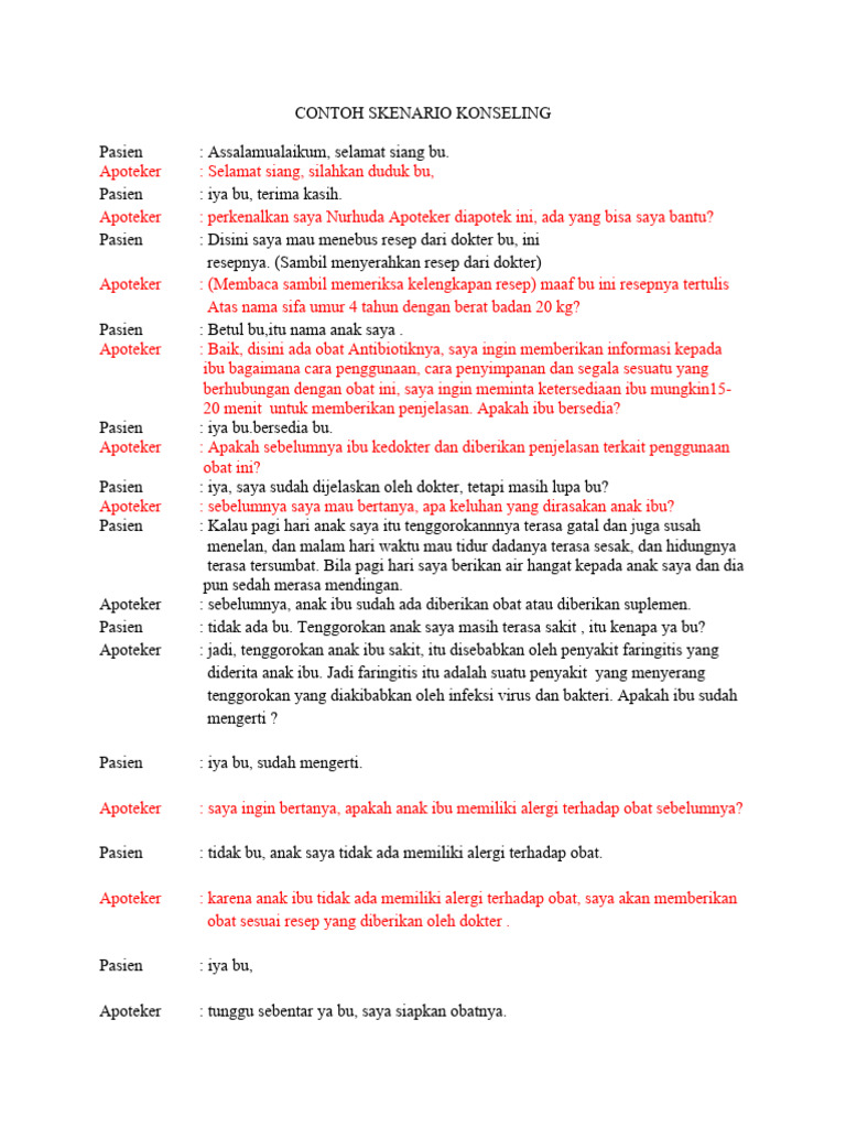 Contoh Skenario Konseling | PDF