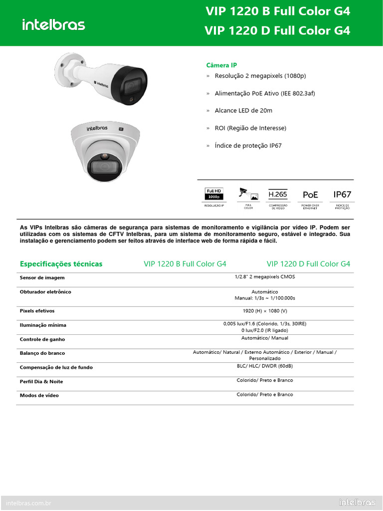 Datasheet Unificado - Vip 1220 B.D Full Color g4 - 1 - 0 | PDF ...