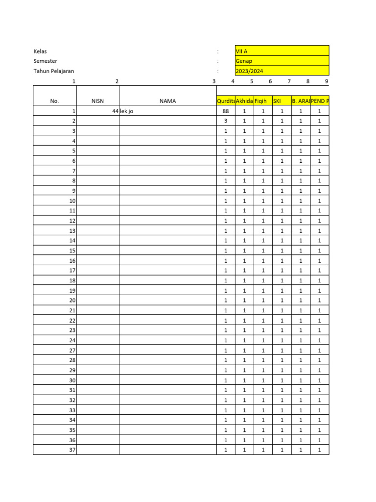 Format Raport Kurikulum Merdeka 2024 | PDF