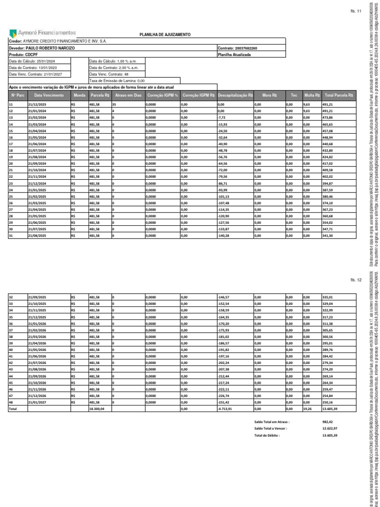 1000405-65.2024.8.26.0038 Paulo Roberto Narcizo | PDF